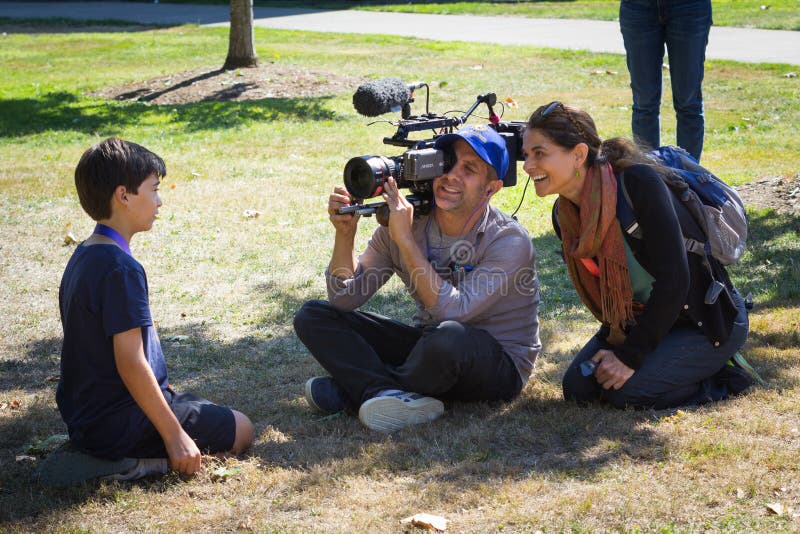 PBS Nova Interviewing Boy after Eclipse Editorial Stock Photo - Image ...