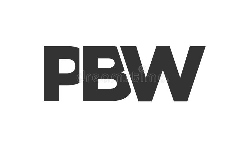 PBW Logo Design Template with Strong and Modern Bold Text. Initial ...