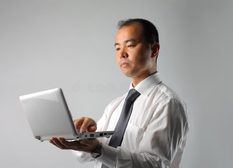 Little employee stock image. Image of laptop, spring - 12502031