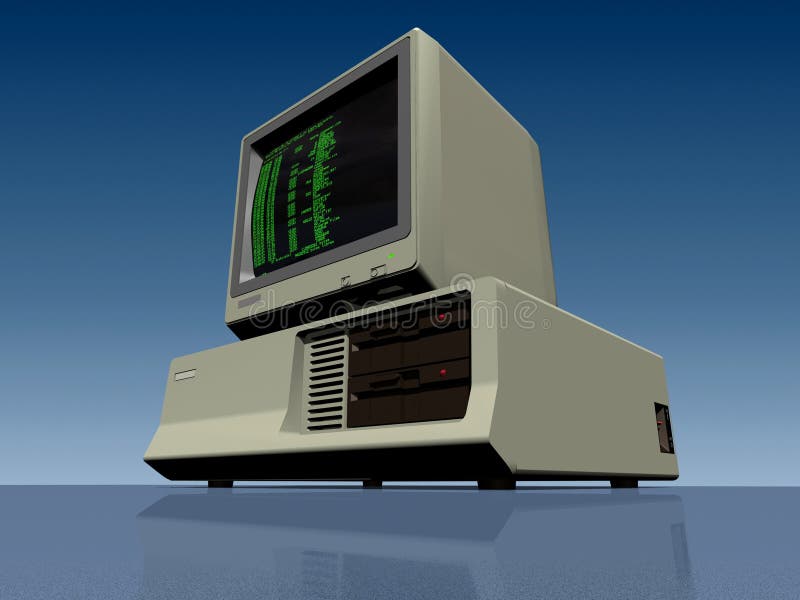 Old desktop PC stock illustration. Illustration of keyboard - 10842011