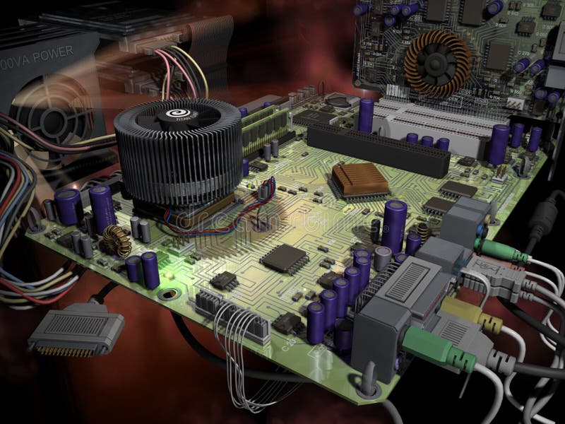 Volcanic Eruption with Lava on Motherboard, Overheating, Active Volcano ...