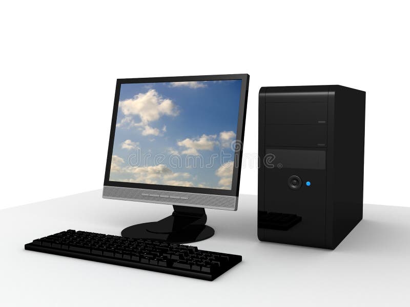 Desktop computer stock illustration. Illustration of minitower - 17027031