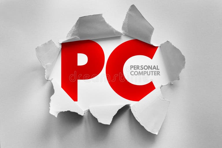 PC Acronym in Bold Letters Emerges through Torn Paper, with the Words ...
