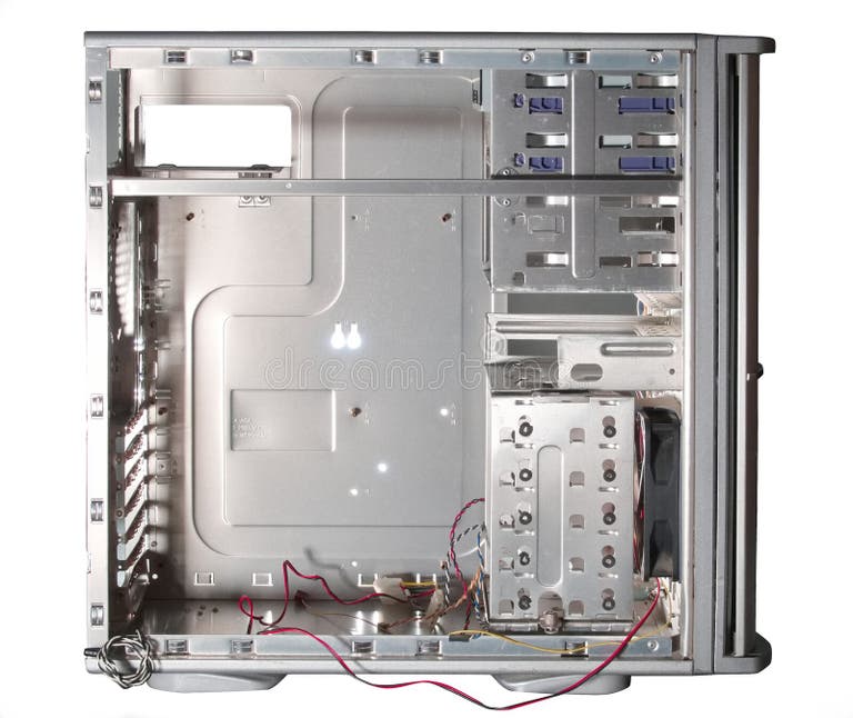 PC Aluminum Case Empty Computer Box Isolated Stock Image - Image of ...