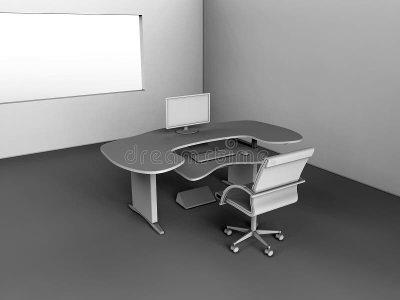 PC-Arbeitsplatz stock abbildung. Illustration von minimalistisch - 77679538