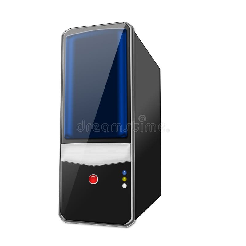 PC azul negra de la torre stock de ilustración. Ilustración de moderno ...