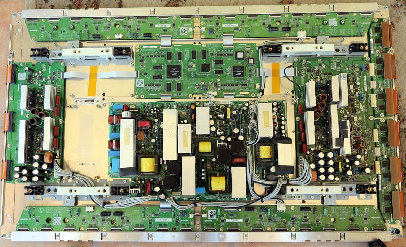 PC Board with Electronic Parts. Stock Photo - Image of electronic ...