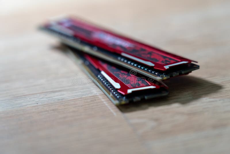 PC Build -ram / Memory Slots Red and Black Stock Image - Image of cable ...