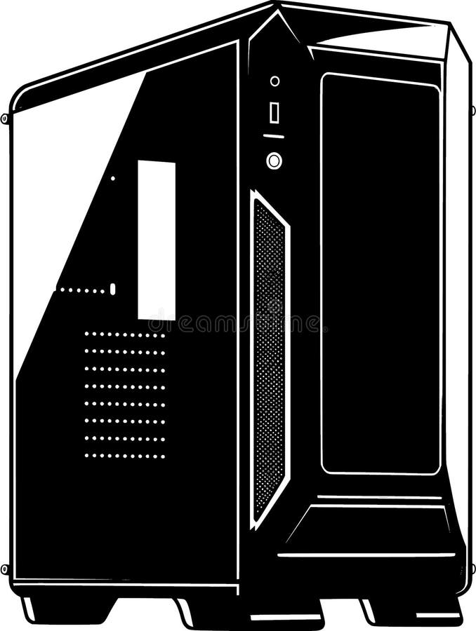 PC case black icon stock illustration. Illustration of internet - 394449401