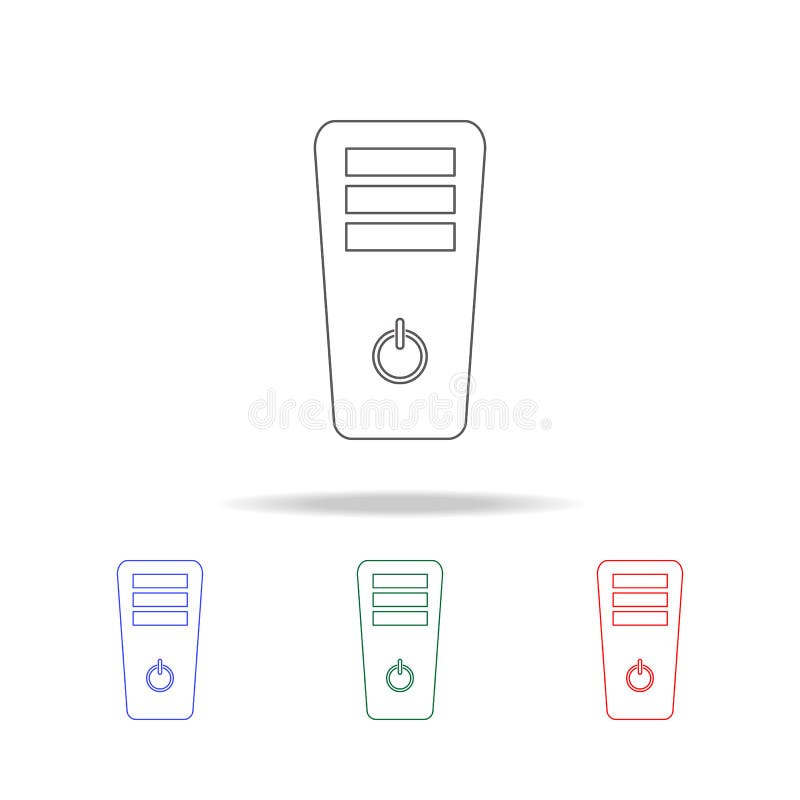 Pc Case Icon. Elements of Game Life in Multi Colored Icons. Premium ...