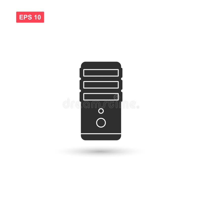 Pc Case Icon Vector Design Isolated Stock Vector - Illustration of ...