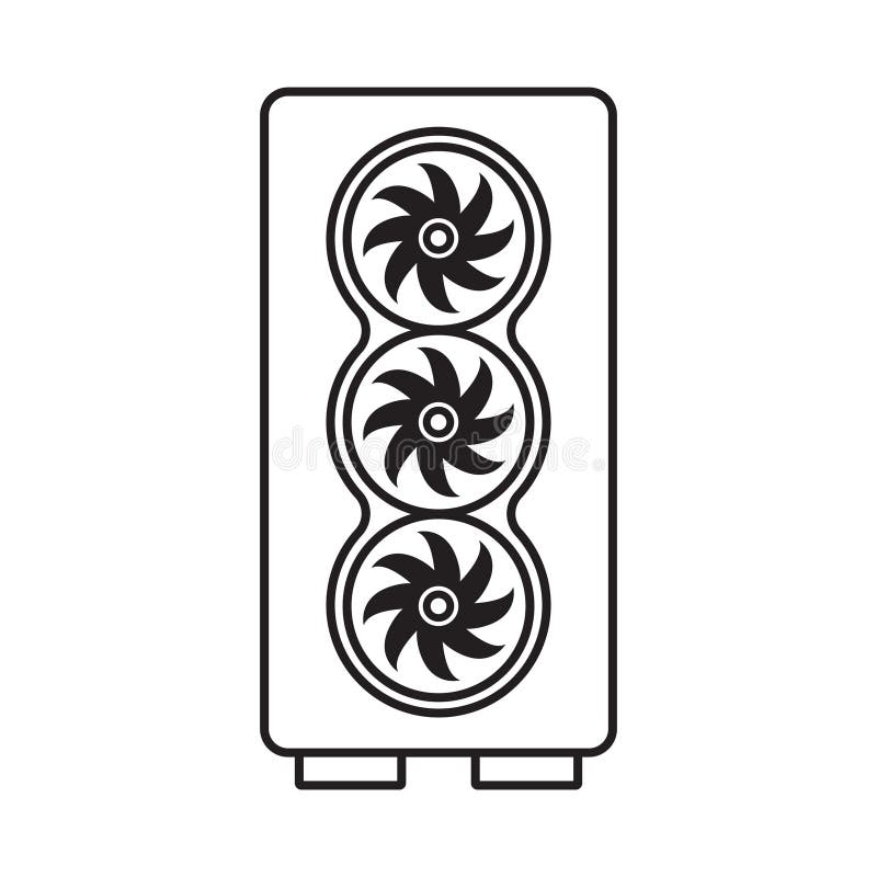 Pc case icon vector stock vector. Illustration of card - 306379517