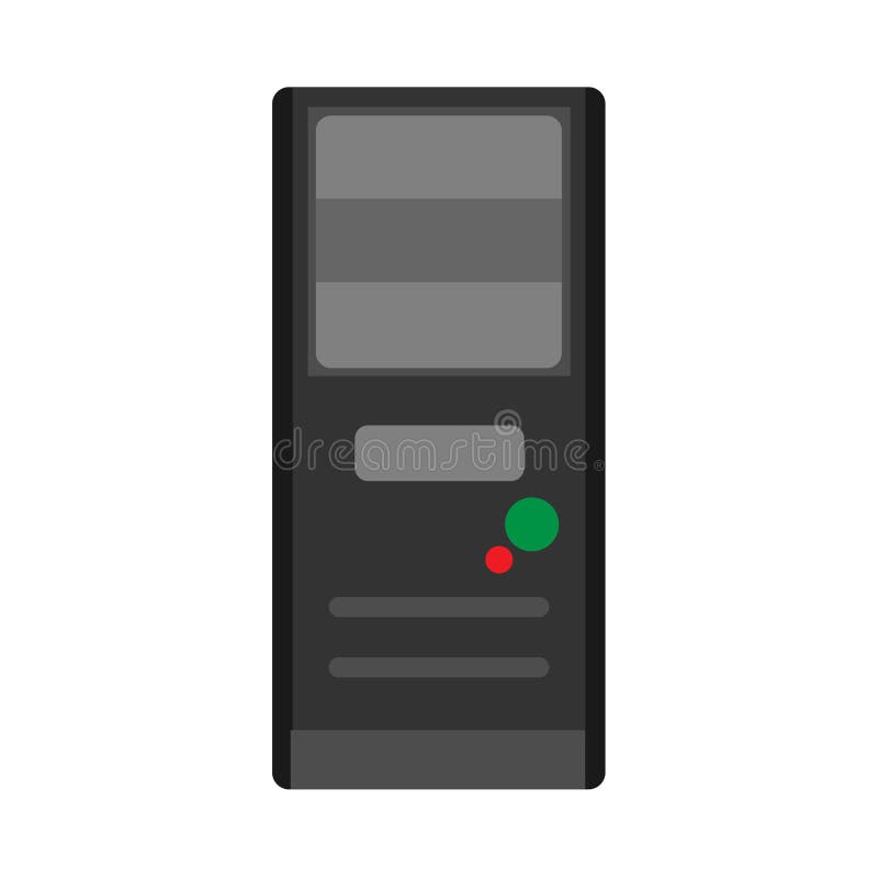 PC Case Tower Modern Office Service Component Computer Part Vector Icon ...