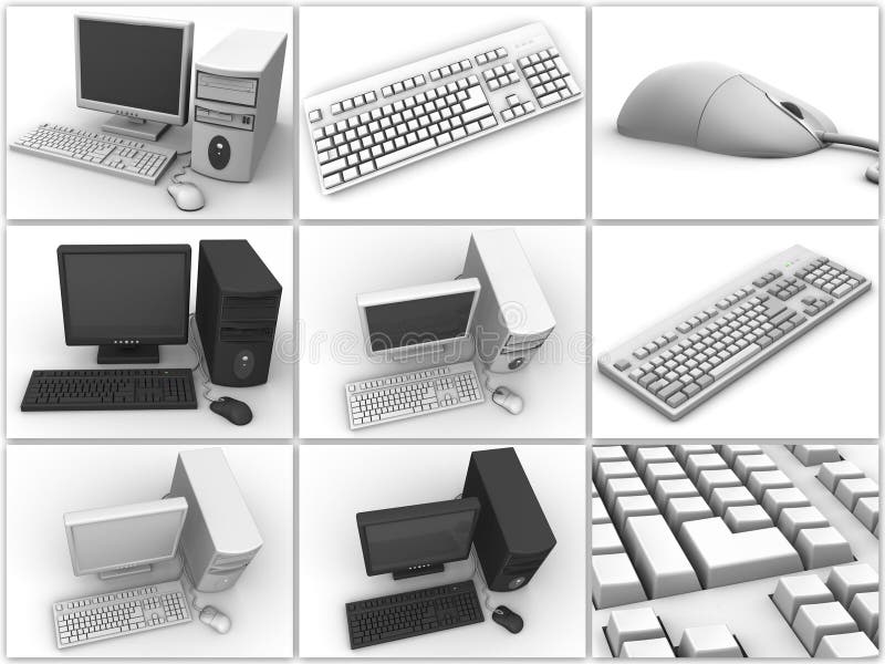 PC. Collage stock illustration. Illustration of computers - 8566709