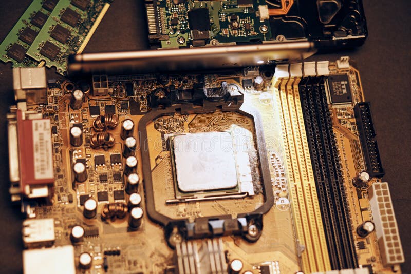Pc Componente Cpu Do Hardware Do Computador Da Motherboard Imagem de ...