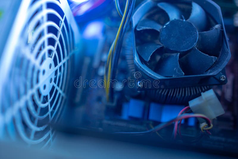 PC Components in Dust. Macro CPU Fan Stock Photo - Image of dirty ...