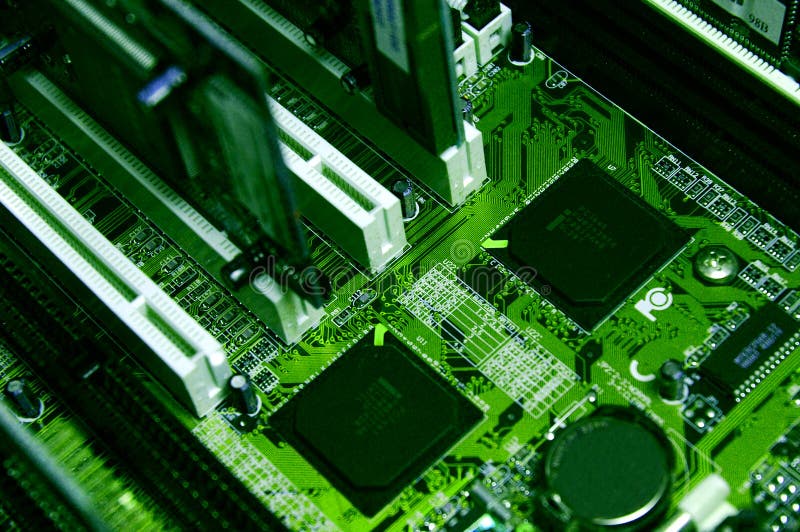 Pc components green stock image. Image of electrical, parts - 53685