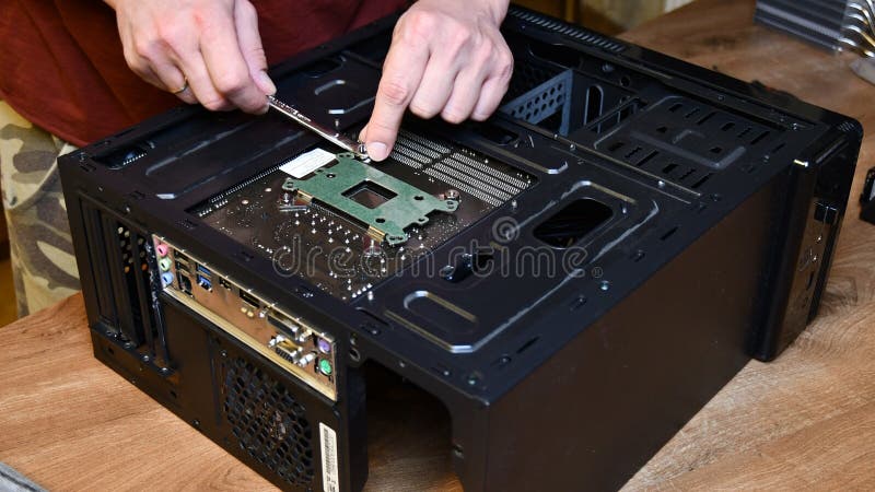 PC Computer Hardware Assembling and Maintenance at Home Stock Image ...