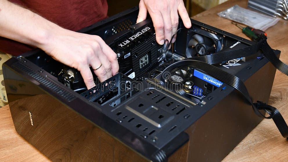 PC Computer Hardware Assembling and Maintenance at Home Editorial Photo ...