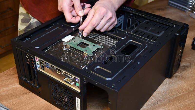 PC Computer Hardware Assembling and Maintenance at Home Stock Image ...