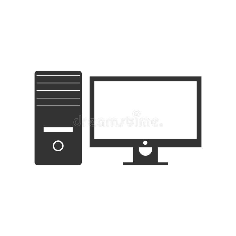 PC/Computer Icon. Vector Illustration Stock Vector - Illustration of ...