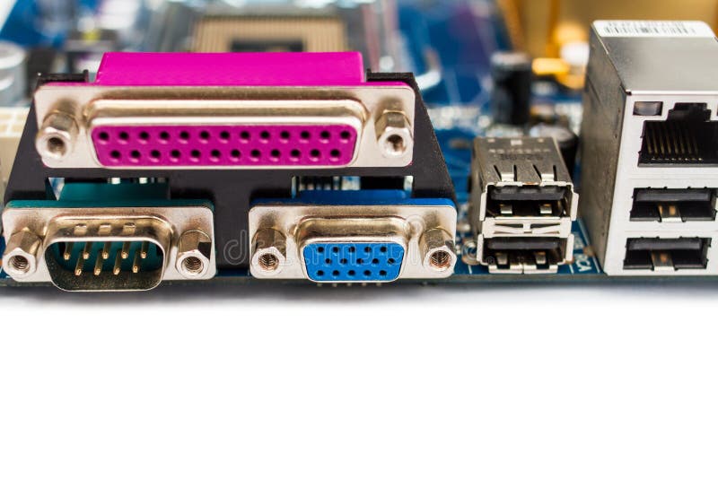 Pc Computer Motherboard Rear Ports Stock Photos - Free & Royalty-Free ...