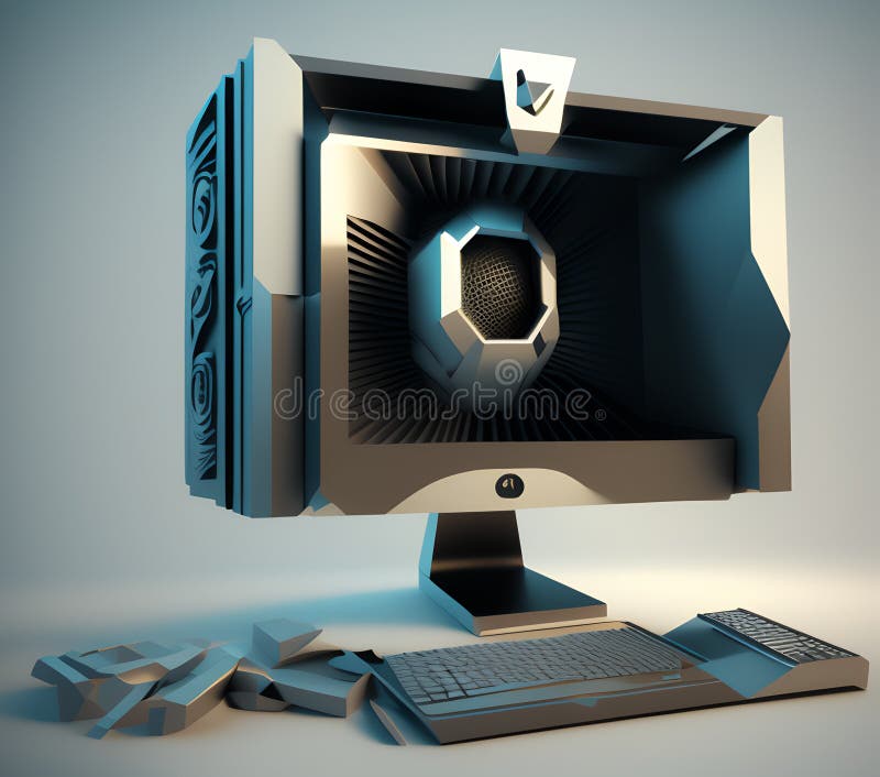 PC Concept, Generative AI Illustration Stock Illustration ...