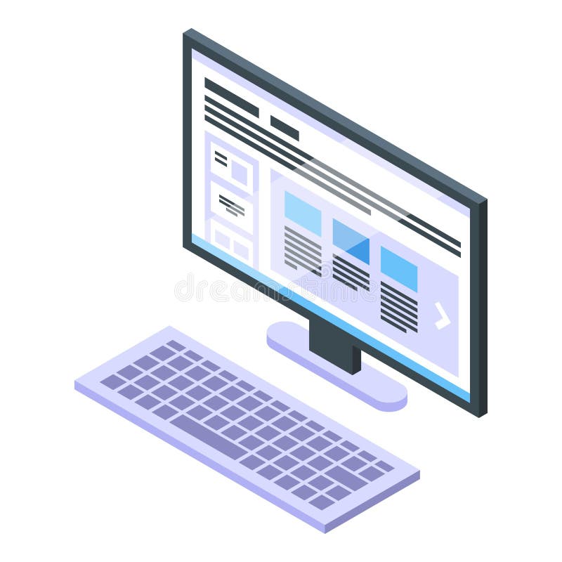 Pc Content Plan Icon Isometric Vector. Business Media Stock Vector ...