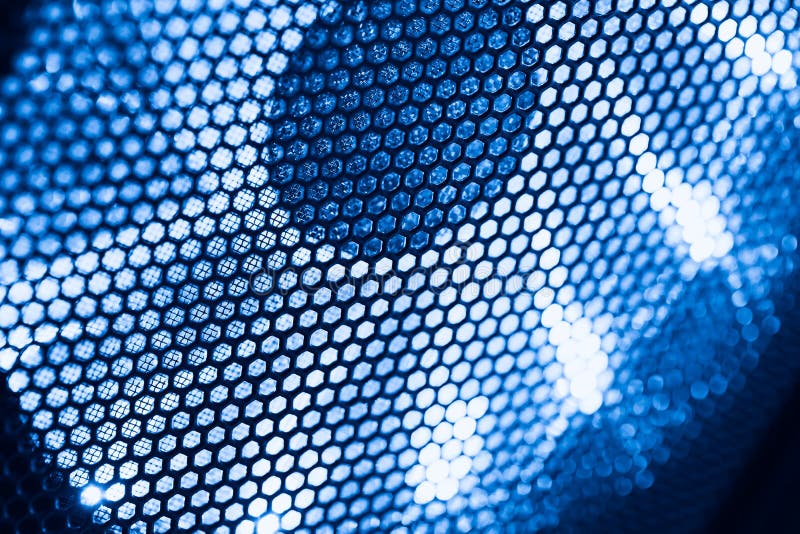 PC Cooler Fan in Black Desktop Case with Blue LED Lights Stock Photo ...