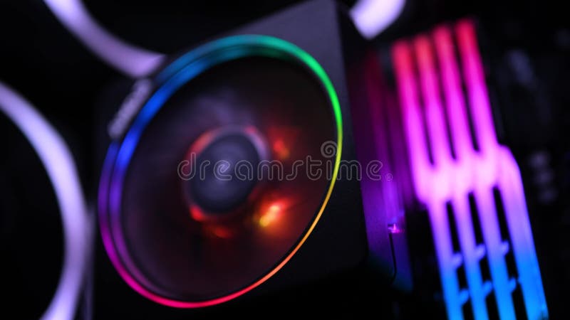 PC Cooling RGB Fan and Memory Stock Video - Video of gaming, digital ...