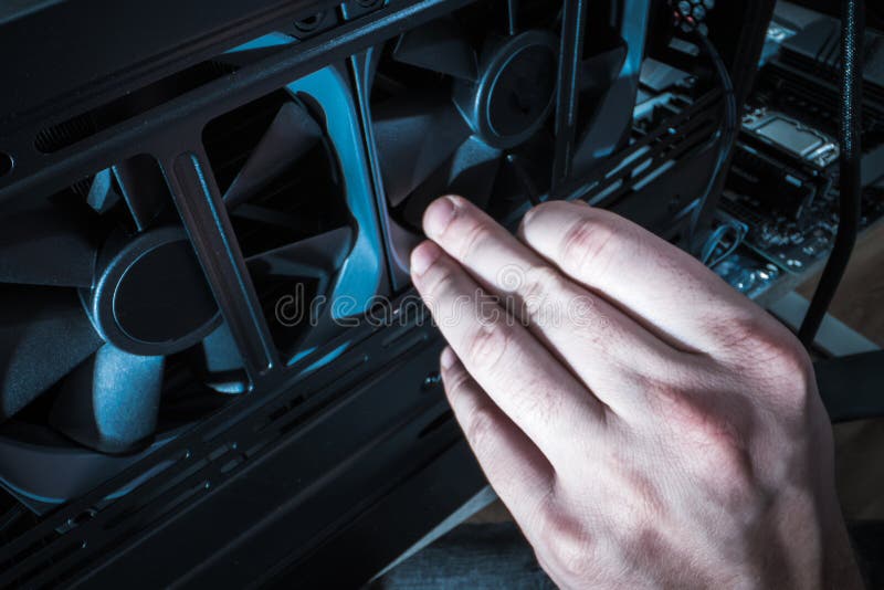 PC Cooling System Installation Closeup Stock Photo - Image of cooling ...