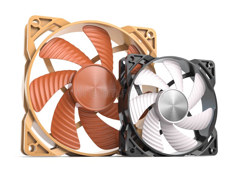 PC or CPU Cooler Fan Isolated on White Background Stock Illustration ...
