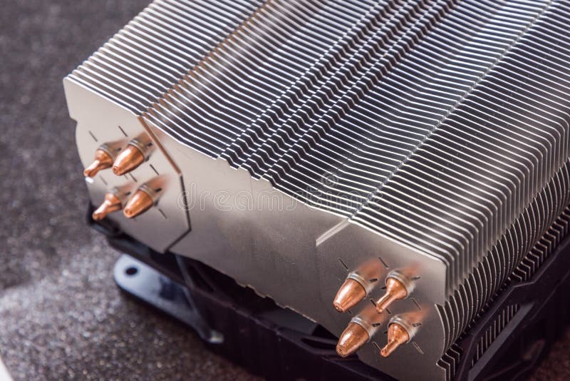 PC CPU Cooler with Heat Pipes Stock Image - Image of chip, personal ...