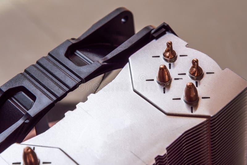 PC CPU Cooler with Heat Pipes Stock Image - Image of electronic ...