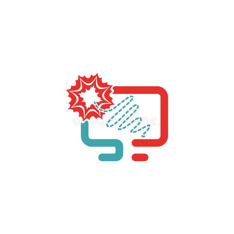 PC and Crash Symbol Icon. stock vector. Illustration of conceptual ...