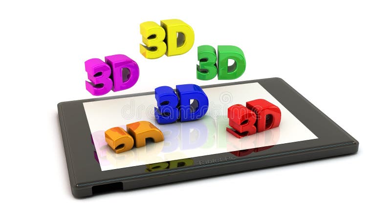 PC de tablette dans 3d illustration stock. Illustration of transmission ...