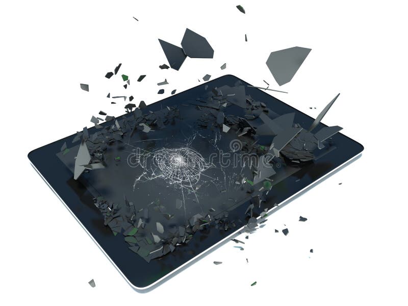 Pc Della Compressa Con Lo Schermo Rotto Illustrazione di Stock ...