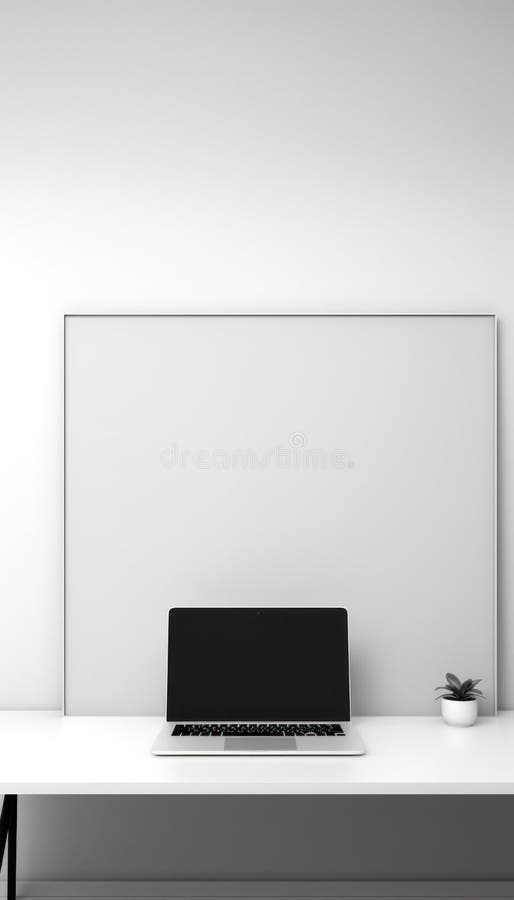 Pc on Desk in an Empty Room, Stock Image - Image of design, study ...