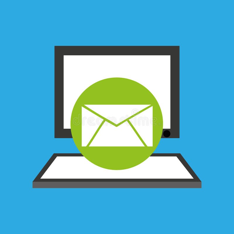 Pc Device Network Envelope Mail Media Icon Stock Vector - Illustration ...
