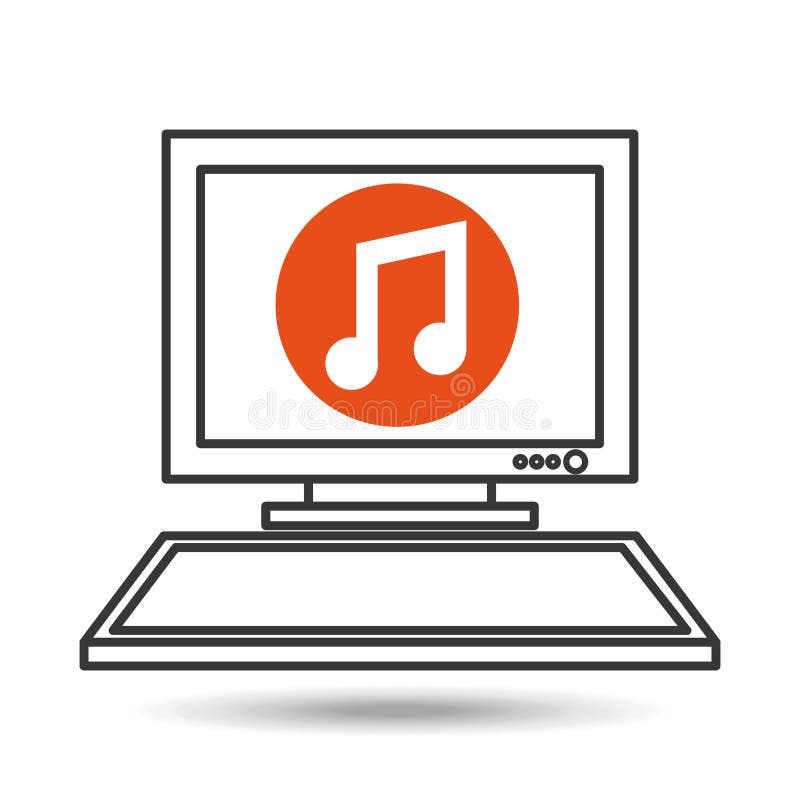 Pc Device Network Music Media Icon Stock Vector - Illustration of ...