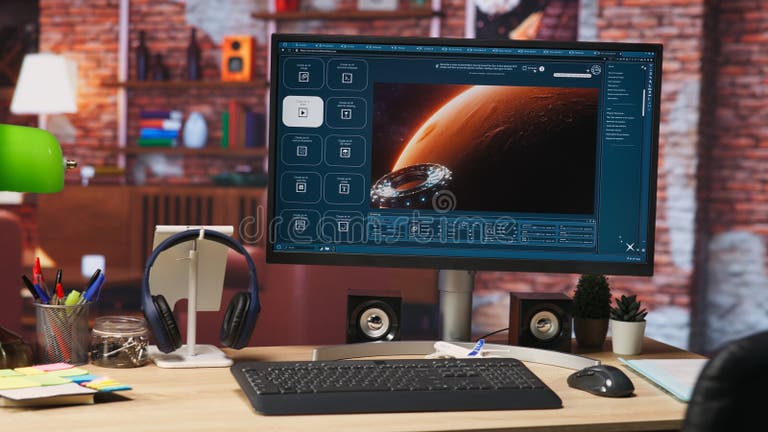 PC Display Showing AI Virtual Assistant Producing Clips Stock Photo ...