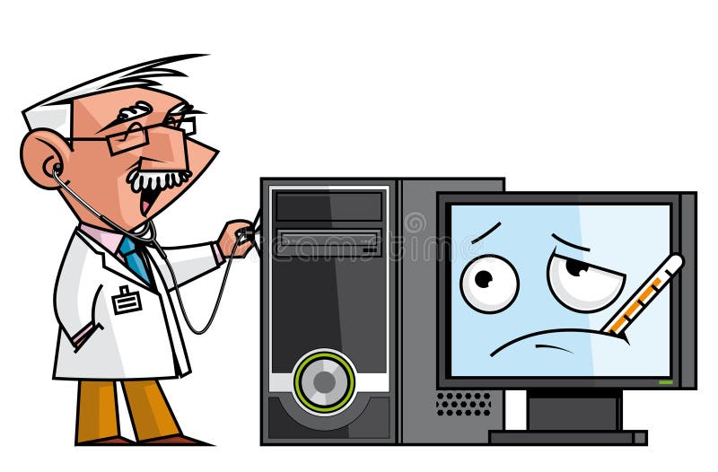 I repair your PC stock illustration. Illustration of work - 16446310