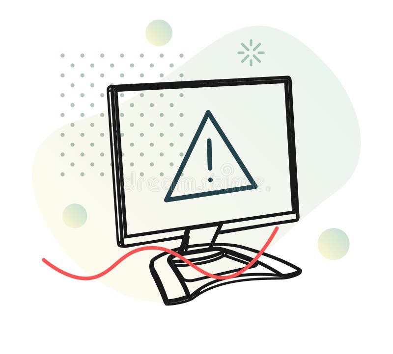 PC Error with Alert Sign - Icon Stock Illustration - Illustration of ...