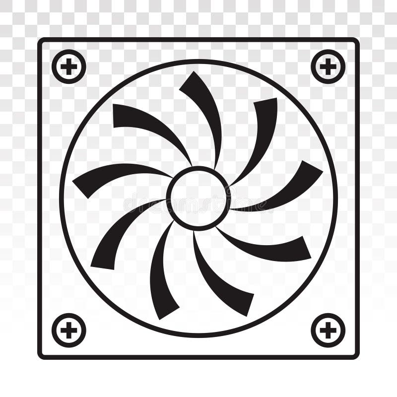 PC Fan / Computer Fan Line Art Icons for Apps or Website Stock Vector ...