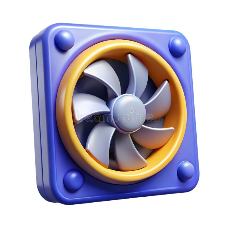 PC Fan 3D Icon stock illustration. Illustration of visual - 359292061