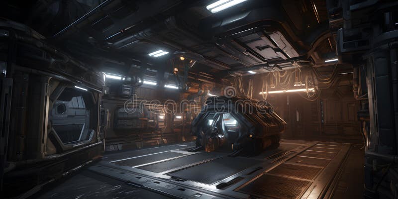 PC Gaming Sci-fi Setting Design a Spacecraft Hyper-realis Generative AI ...