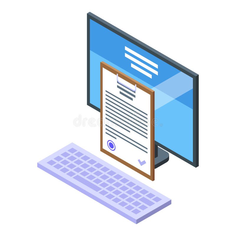 Pc Handwriting Identification Icon Isometric Vector. Write Business ...