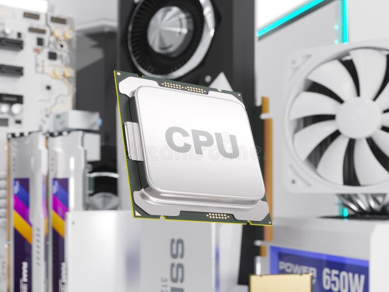 PC Hardware Components Isolated on White. 3d Rendering Stock ...