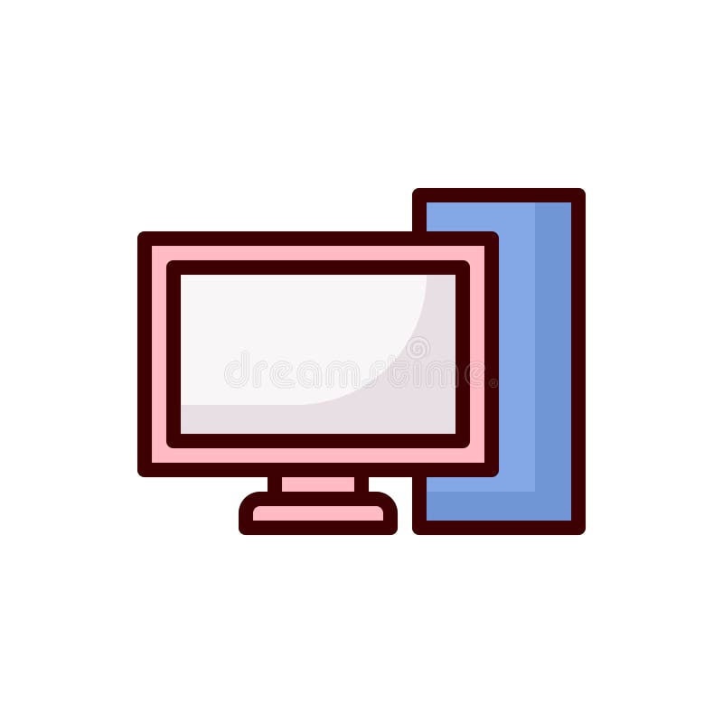 Pc Icon, Computer Icon Vector Illustration Stock Vector - Illustration ...
