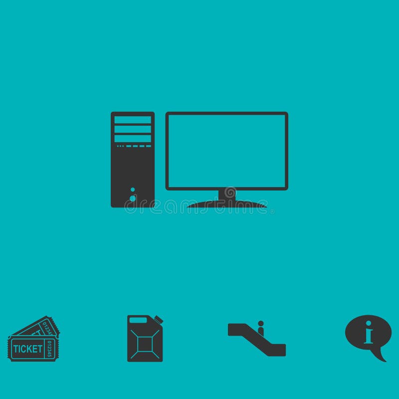 PC icon flat stock vector. Illustration of internet - 137895327